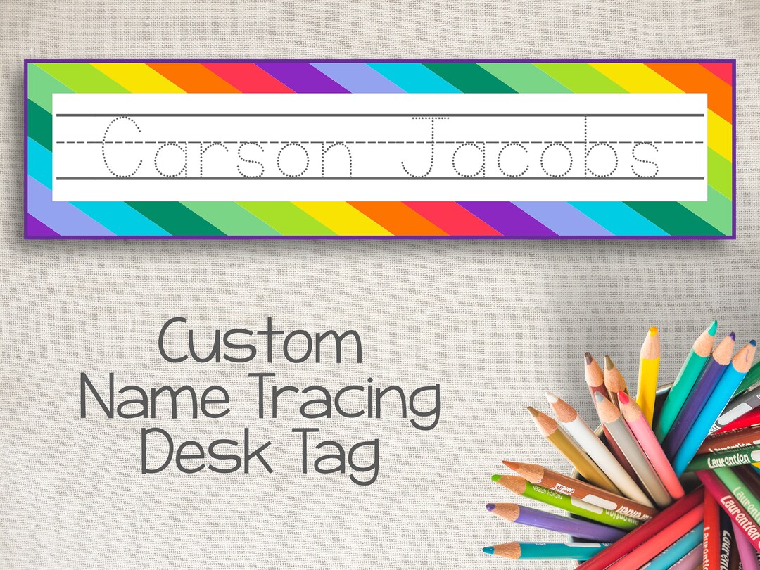 Custom Desk Tag-kindergarten Name Tracing Desk Tag-classroom Desk Label ...