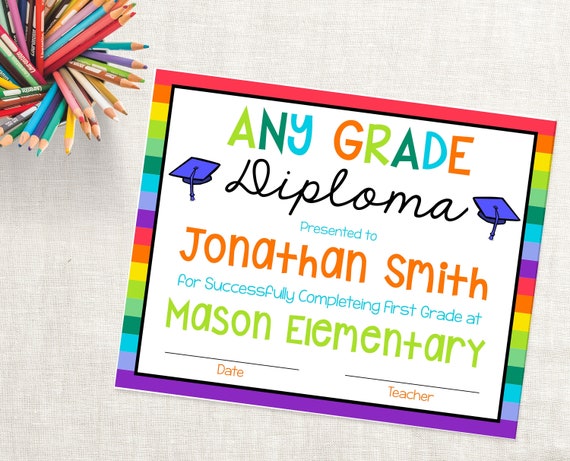 Graduation Certificate Printable-custom Graduation | Etsy