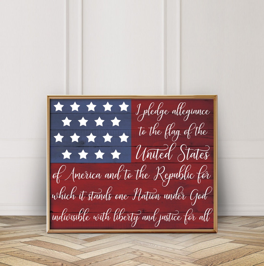 American Flag Printable-i Pledge Allegiance to the Flag Print-fourth of ...