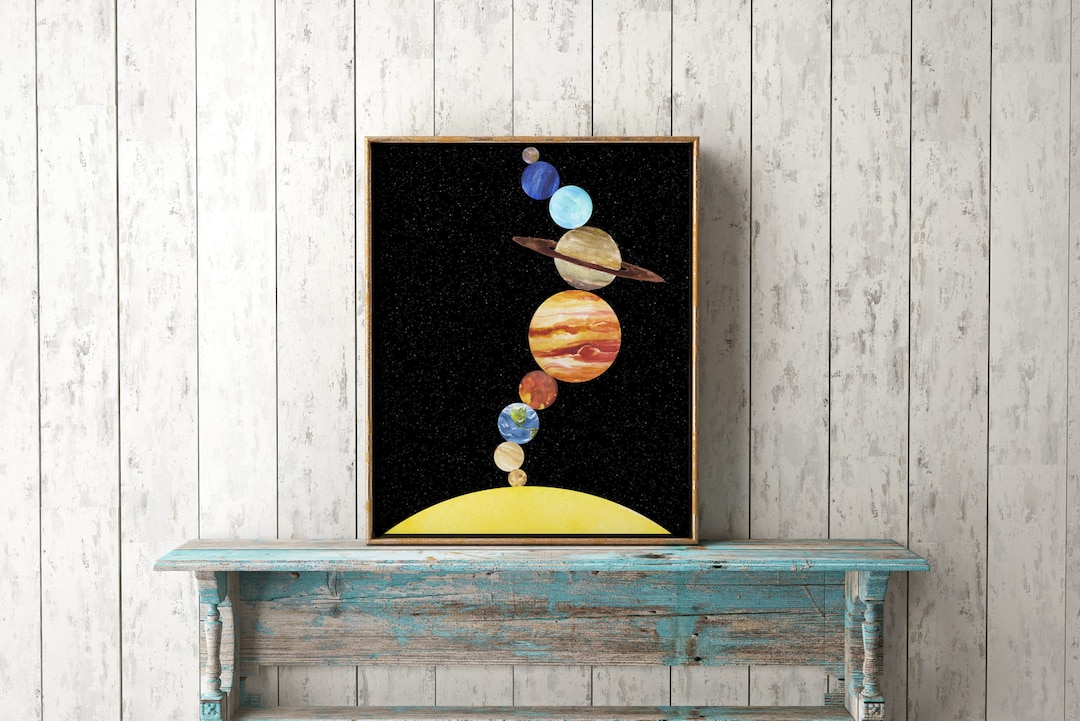 Solar System Print-planets Print-stacked Planets-funny Space Print ...