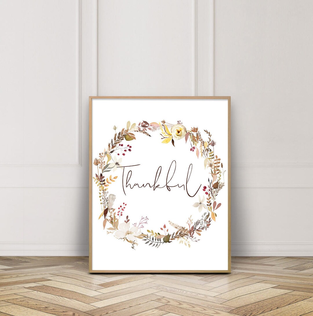 Thankful Printable-thankful Print-thankful Sign-thanksgiving Printable ...