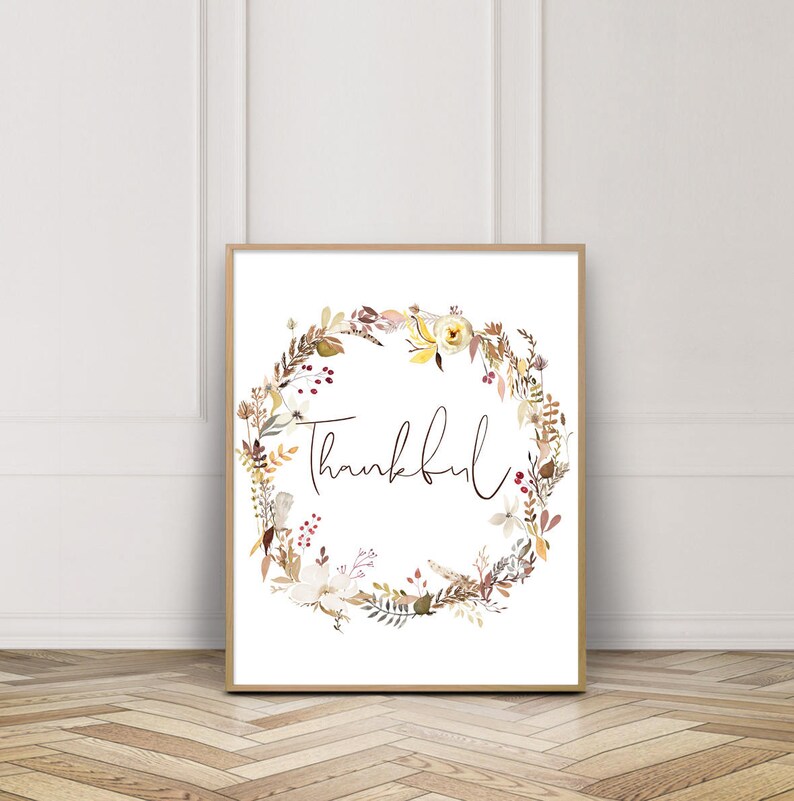 Thankful Printable-Thankful Print-Thankful Sign-Thanksgiving | Etsy