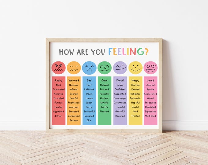 Feelings Anchor Chart - Etsy Canada