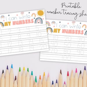 Number Tracing Sheets-handwriting Practice Sheet-number Practice 1-20 ...