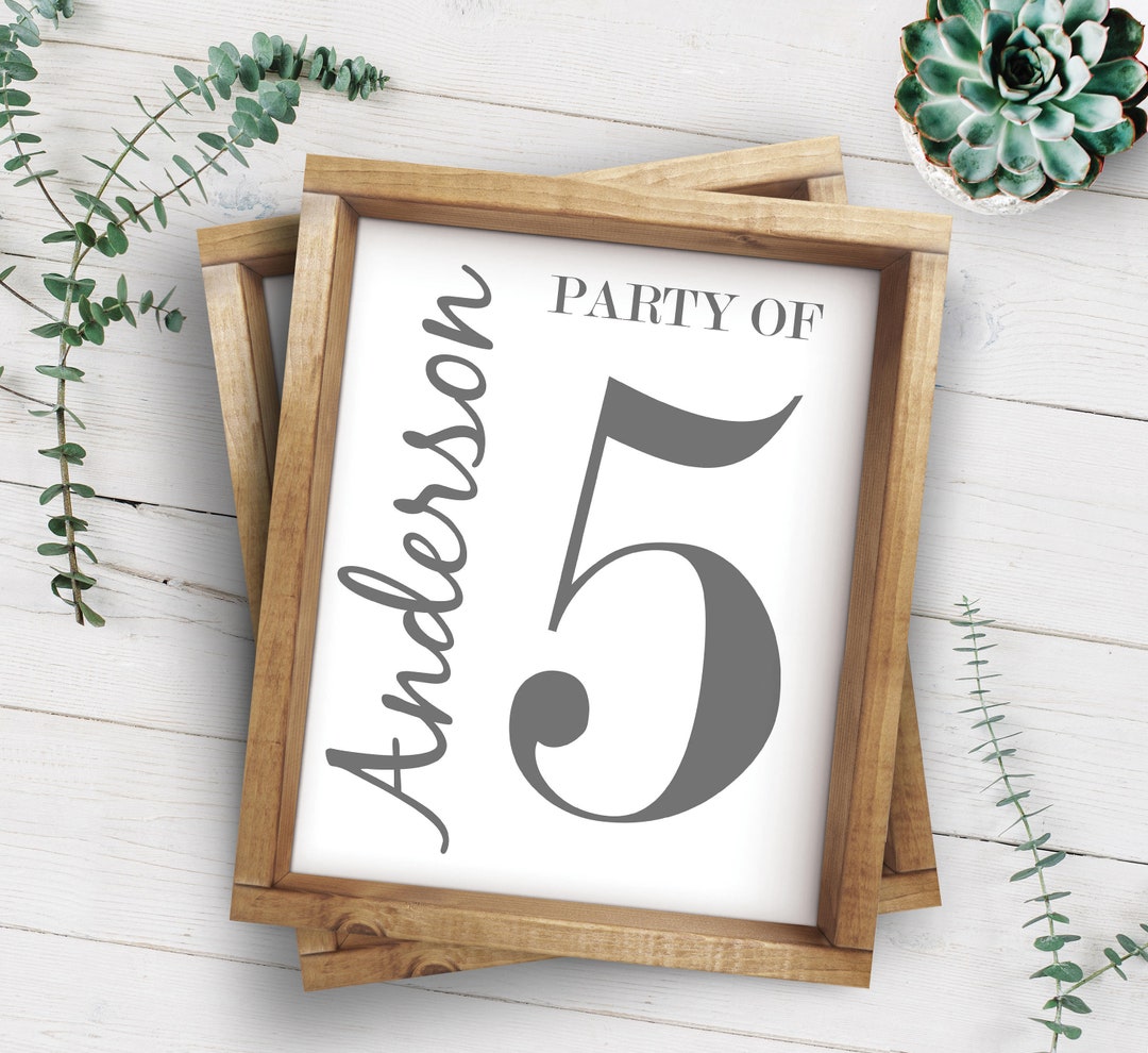 Family Party of Printable-family Sign-custom Family Print-party of 5 ...