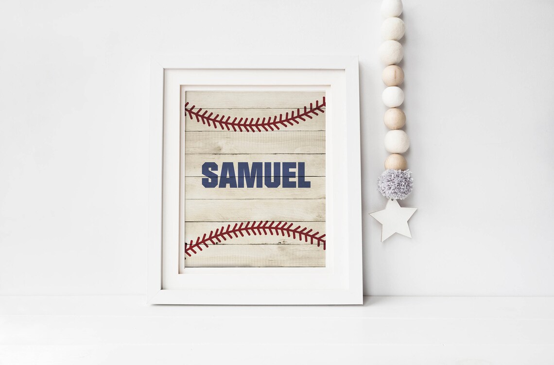 Baseball Name Print-baseball Name Sign-custom Baseball Name - Etsy