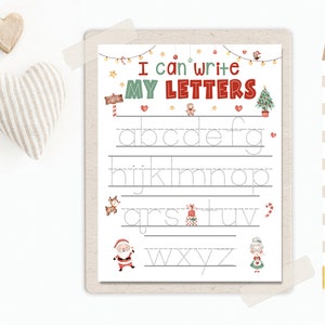 Christmas Alphabet Tracing Sheets-handwriting Practice Sheet-uppercase ...