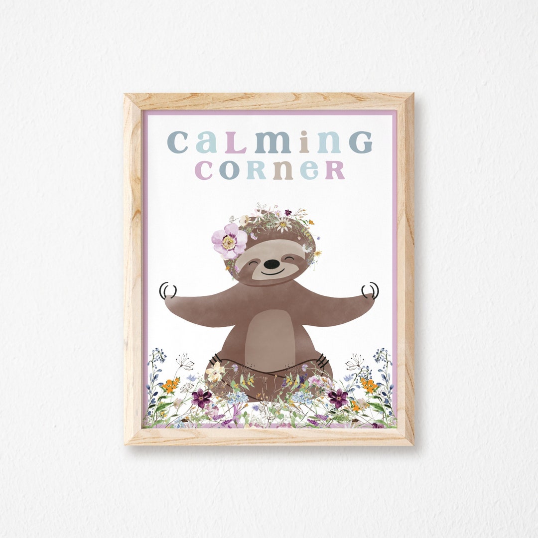 Calming Corner Print-calm Breathing-kid Mindfulness-meditating Sign ...
