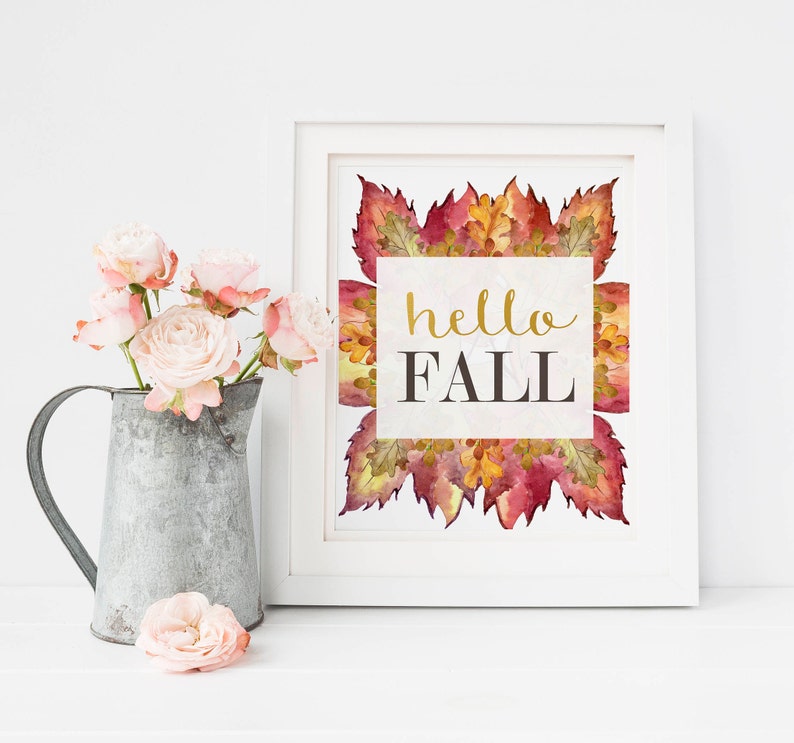 Hello Fall Printable-Hello Fall Print-Welcome Fall Sign-Fall | Etsy