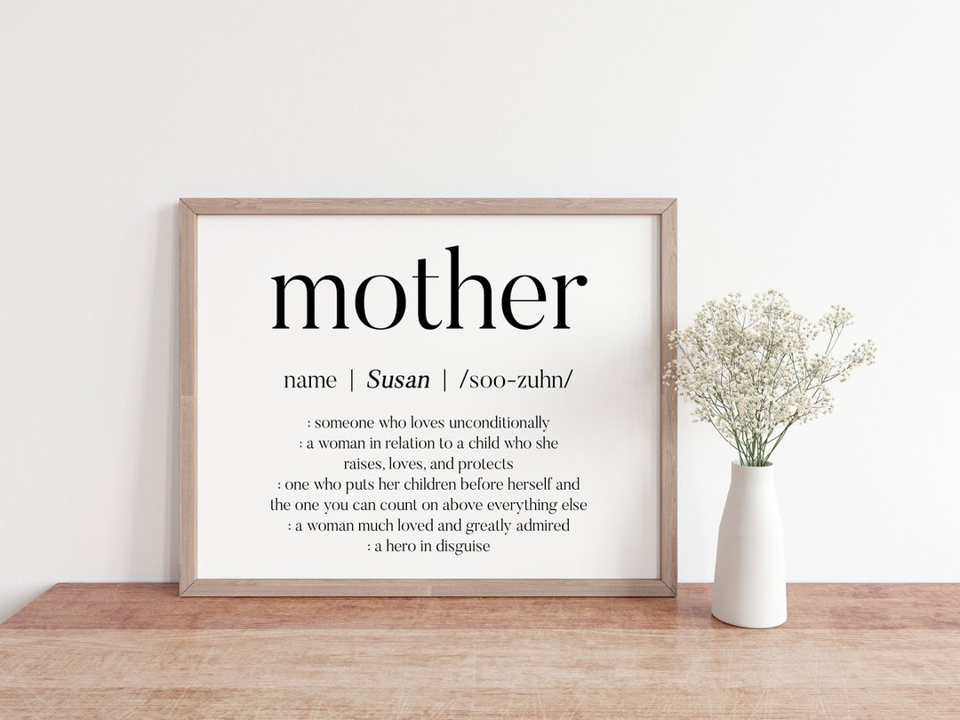 Mother Definition Print-mother's Day Print-gift for Mom-personalized ...