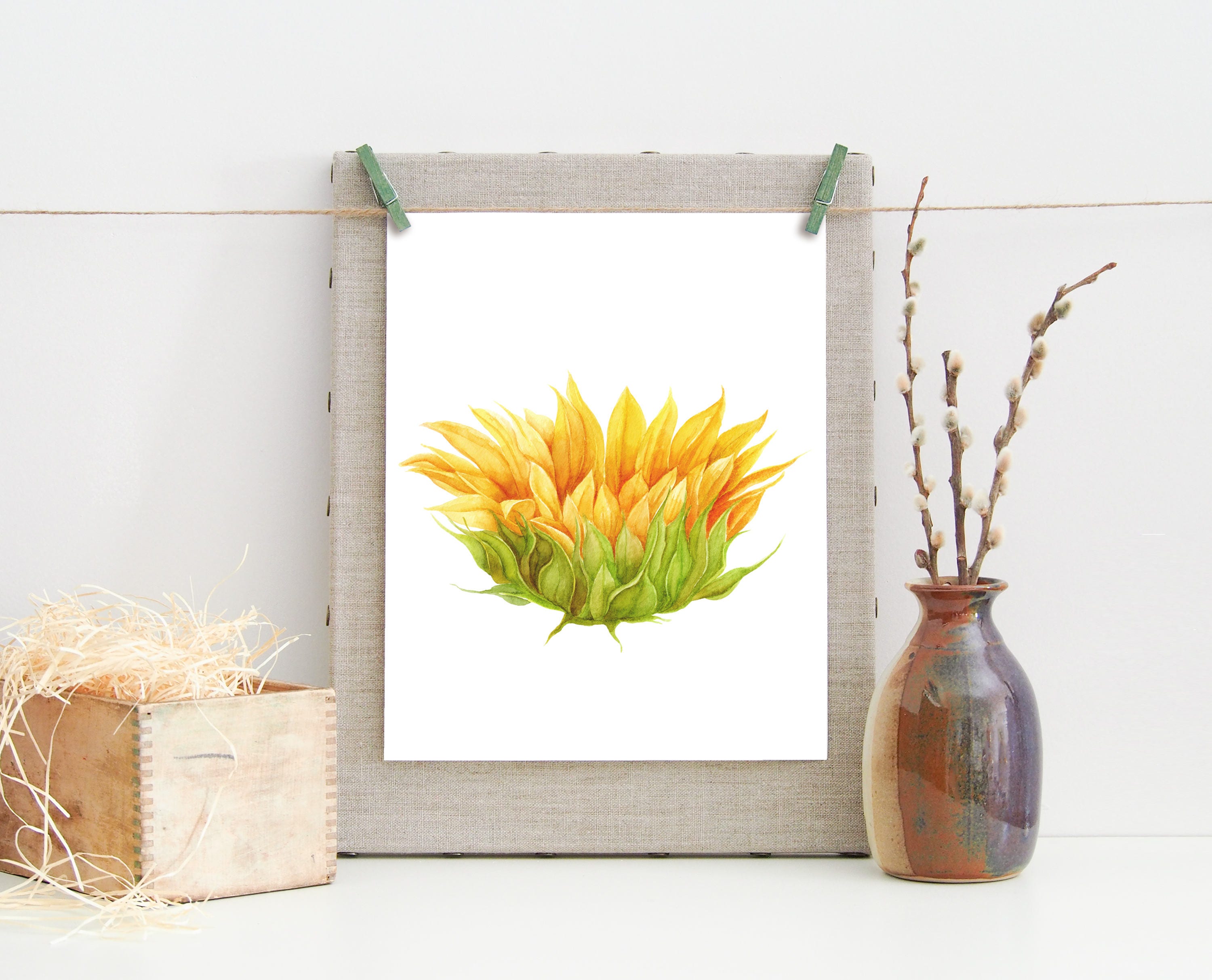 Sunflower Prints Set of 3-sunflower Art Prints-blooming | Etsy
