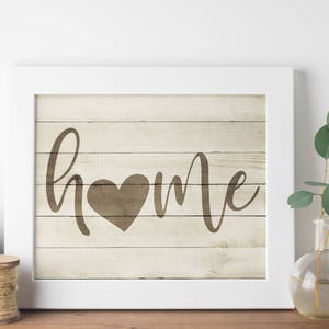 Home Print-home Printable-home Sign-heart Home Wood Sign-foyer Print ...