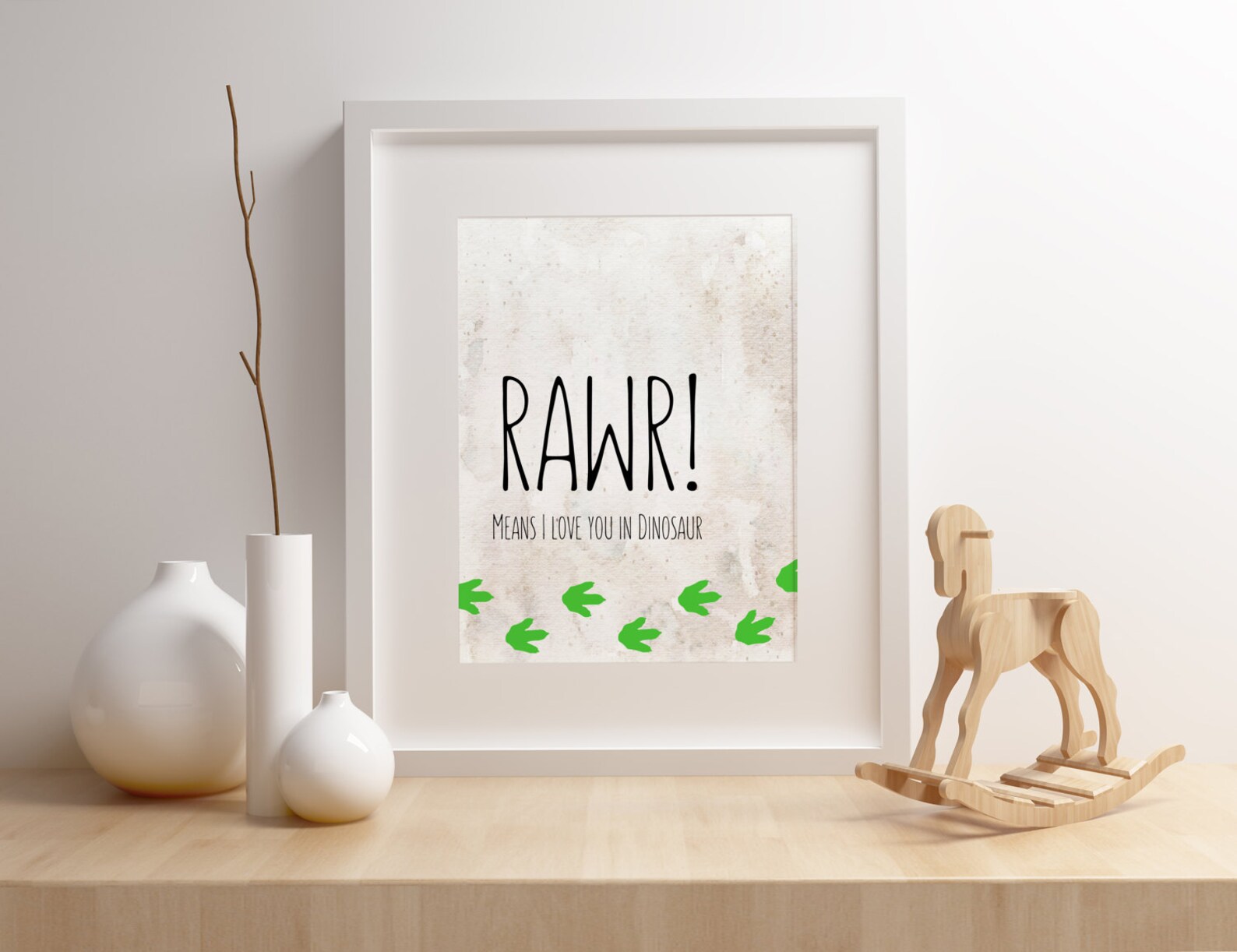Rawr Print-dinosaur Print-rawr Means I Love You in Dinosaur-boy Room ...