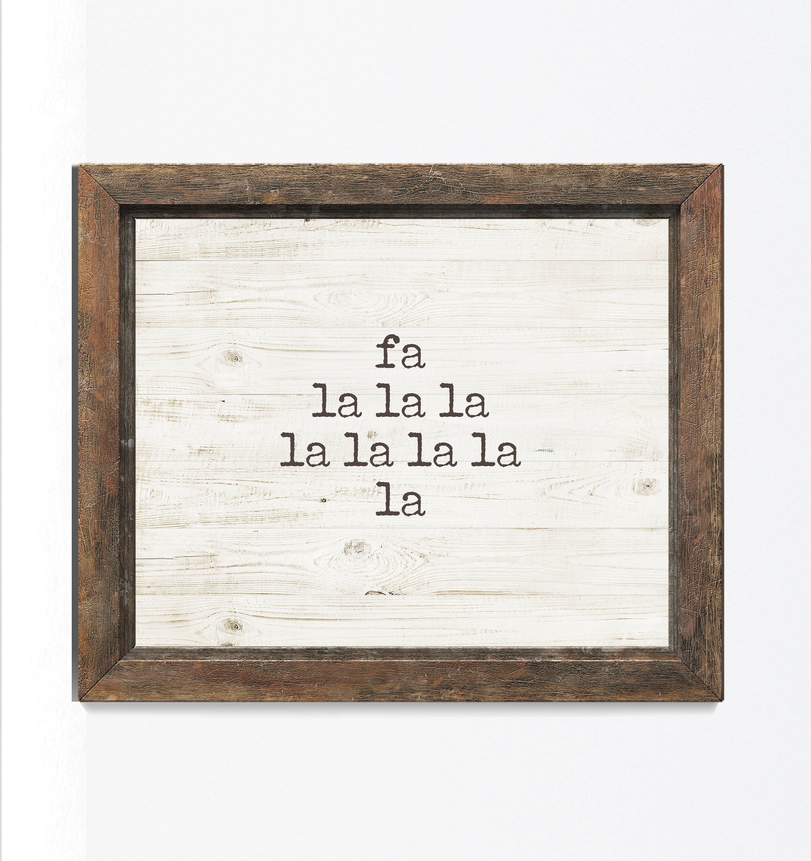 Fa La La Printable-fa La La Wood Sign Print-farmhouse Christmas Print ...