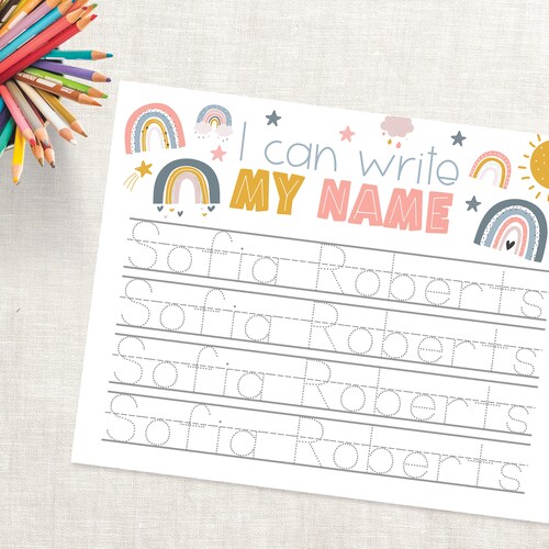 Custom Name Handwriting Practice Personalized Name - Etsy