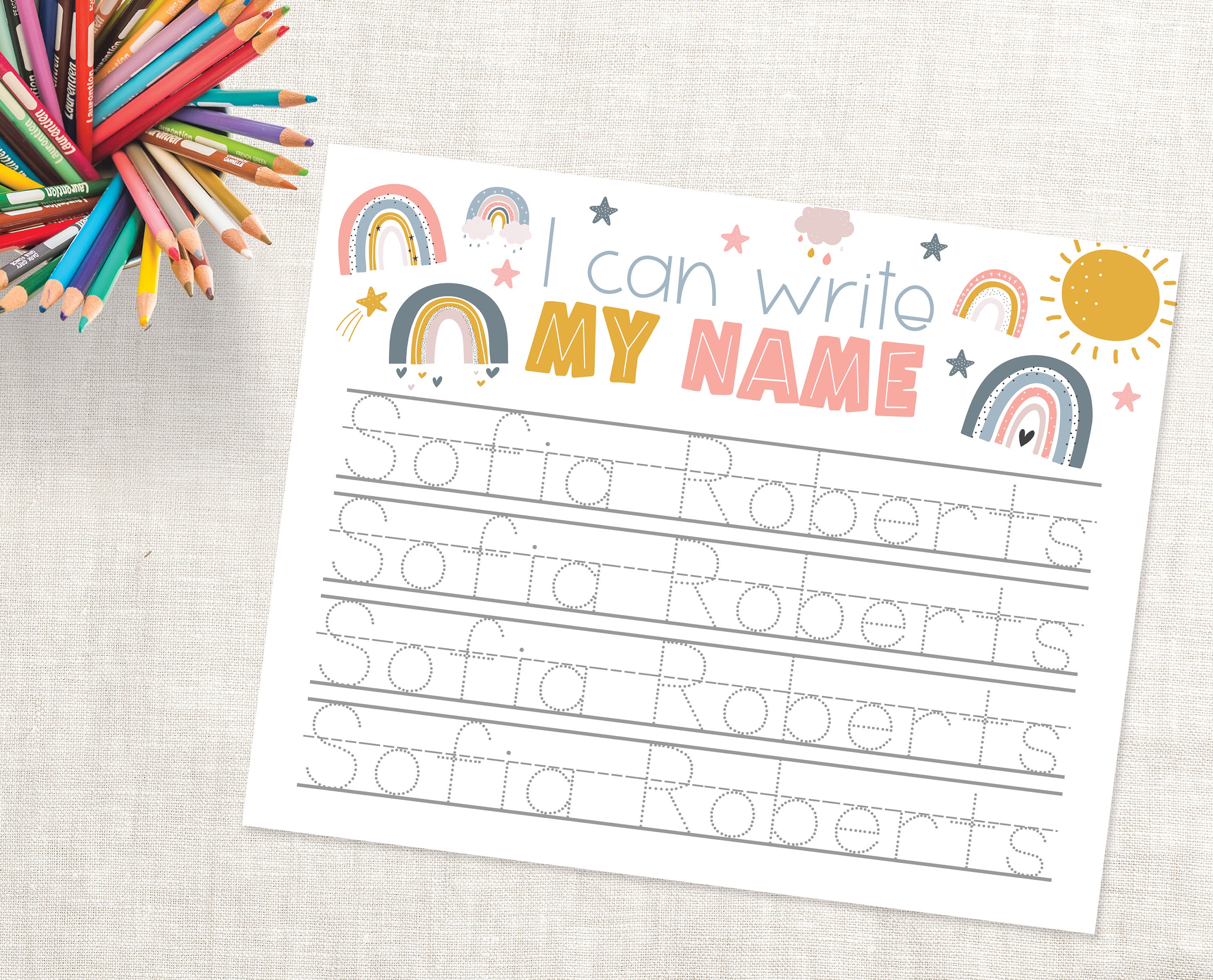Custom Name Tracing Sheet-handwriting Practice Sheet-custom - Etsy