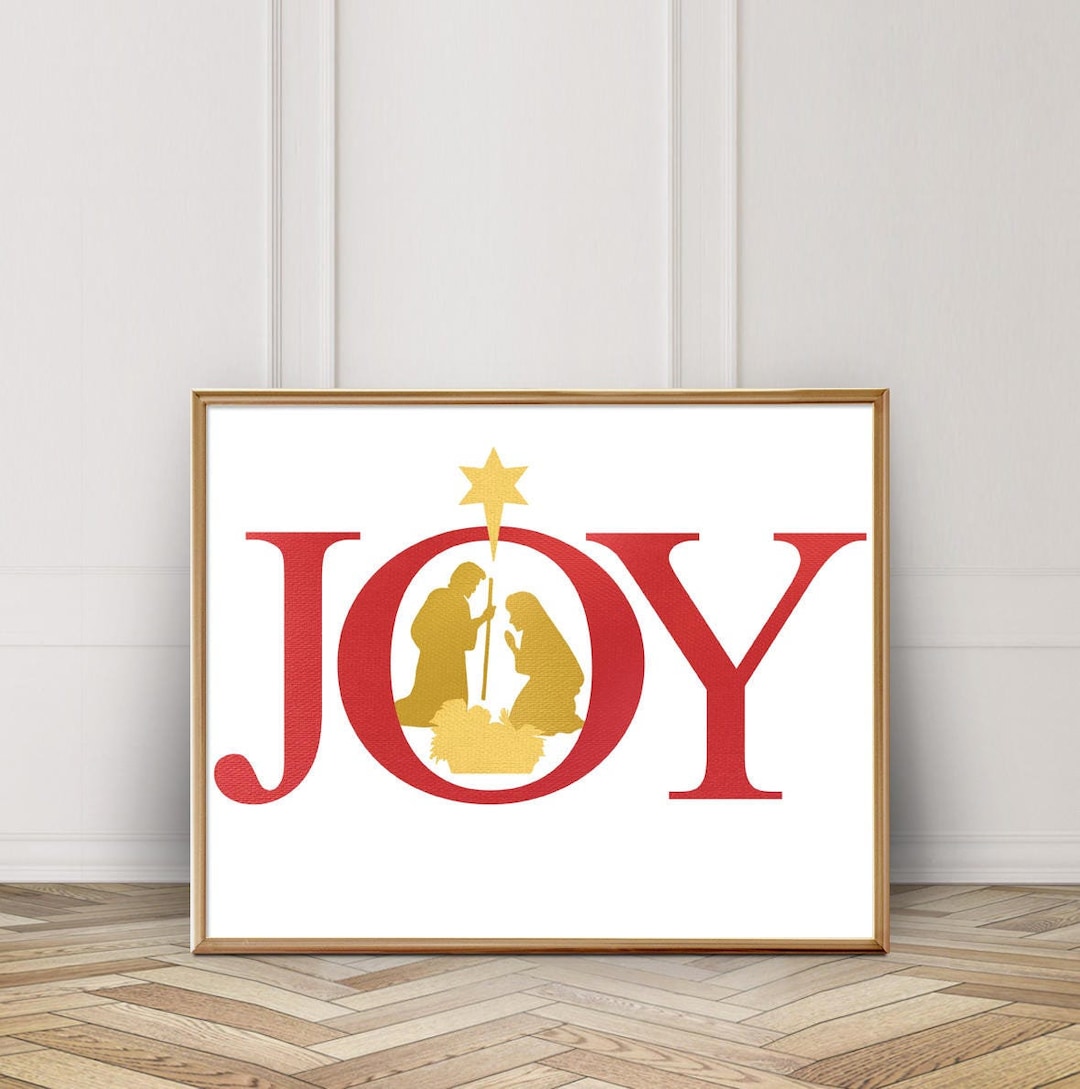 Joy Printable-christmas Joy Print-nativity Print-nativity Joy - Etsy