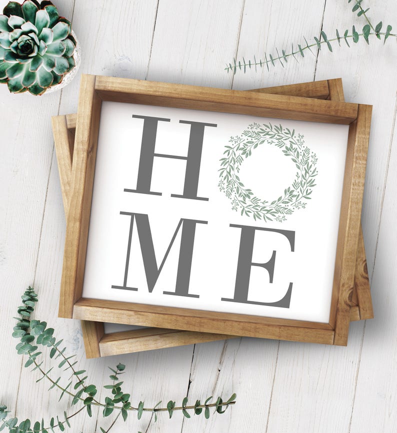 Home Print-home Printable-home Sign-home Wreath Print-foyer - Etsy