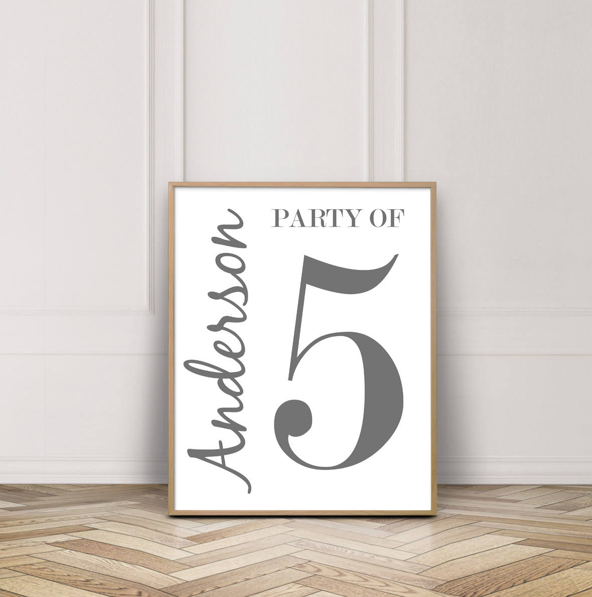 Family Party of Printable-family Sign-custom Family Print-party of 5 ...