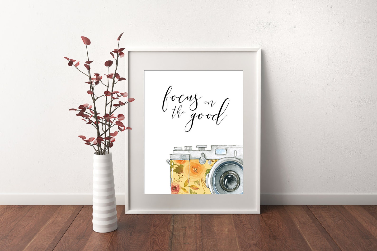 Focus on the Good Print-camera Print-floral Camera - Etsy