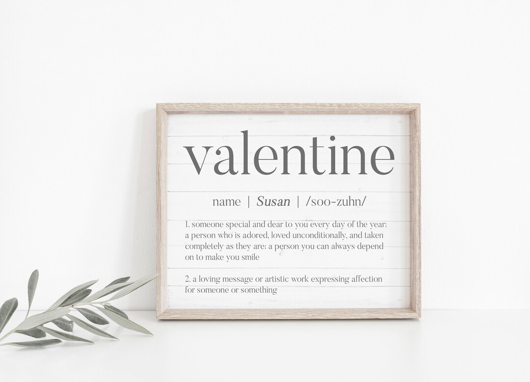 Valentine Definition Print-valentine's Day Print-gift for Valentine ...