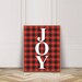 Joy Printable-joy Print-christmas Joy Sign-joy Plaid Print-red Black ...