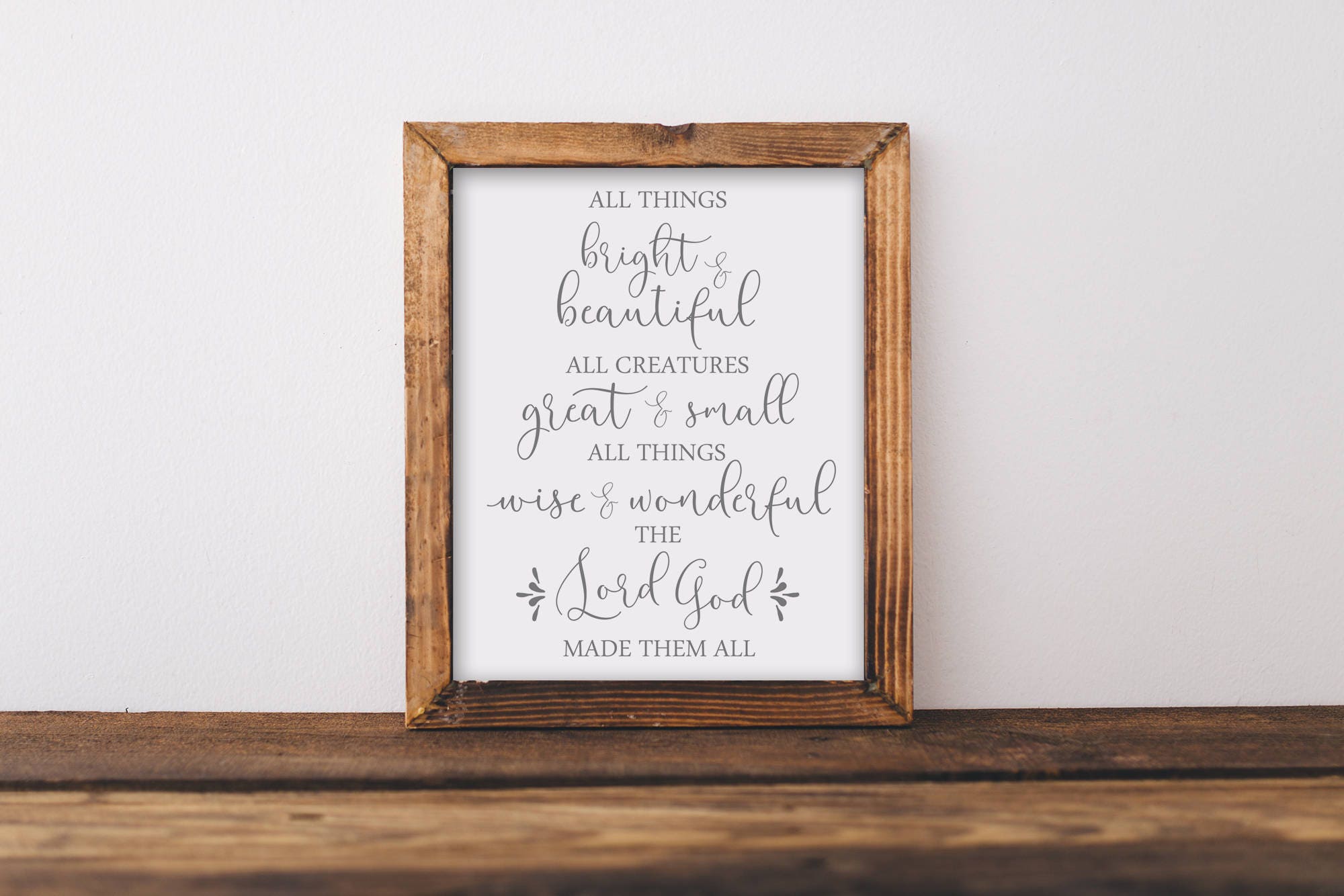 All Things Bright and Beautiful Printable-all Creatures Great - Etsy
