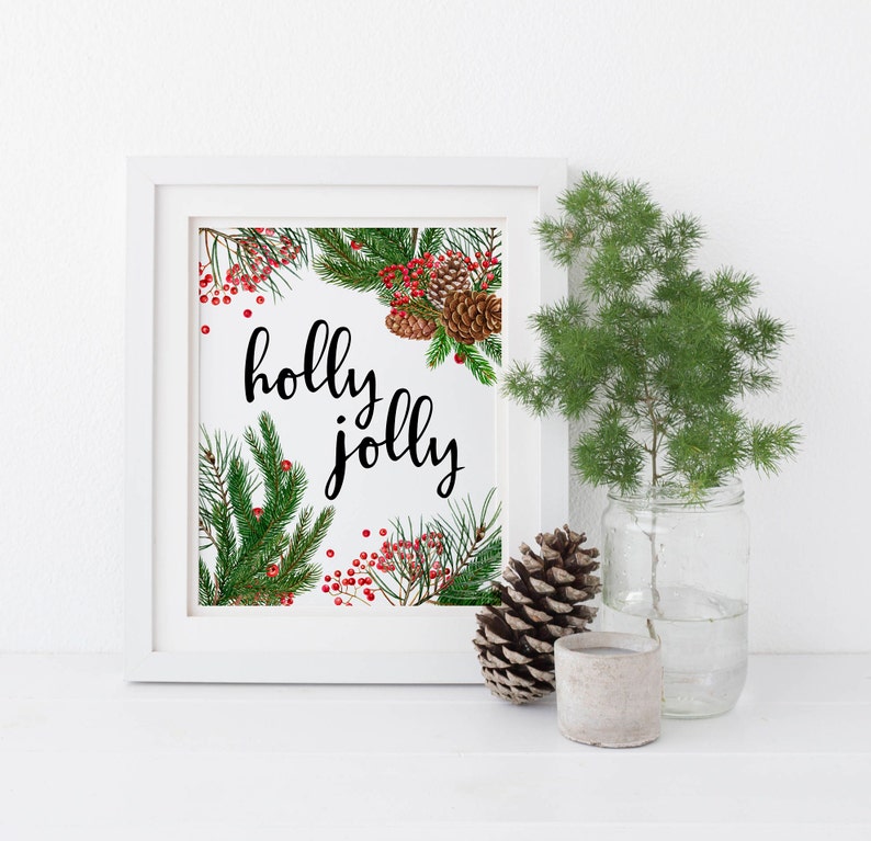 Holly Jolly Printable-Holly Jolly Christmas Print-Hollyberries | Etsy