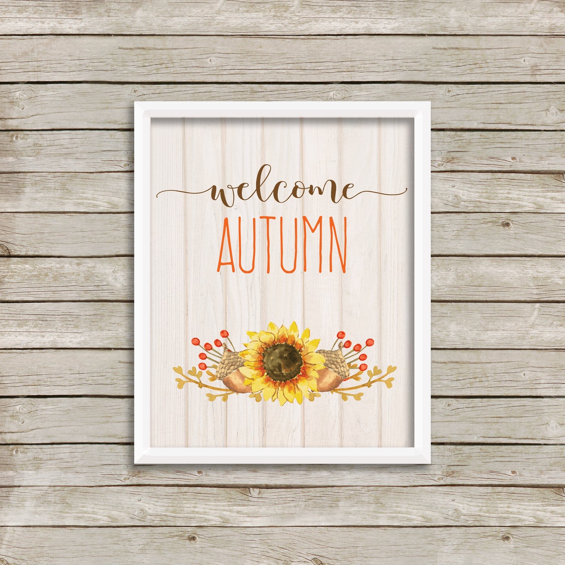 Welcome Autumn-Welcome Autumn Print-Fall Print-Fall Sign-Hello | Etsy