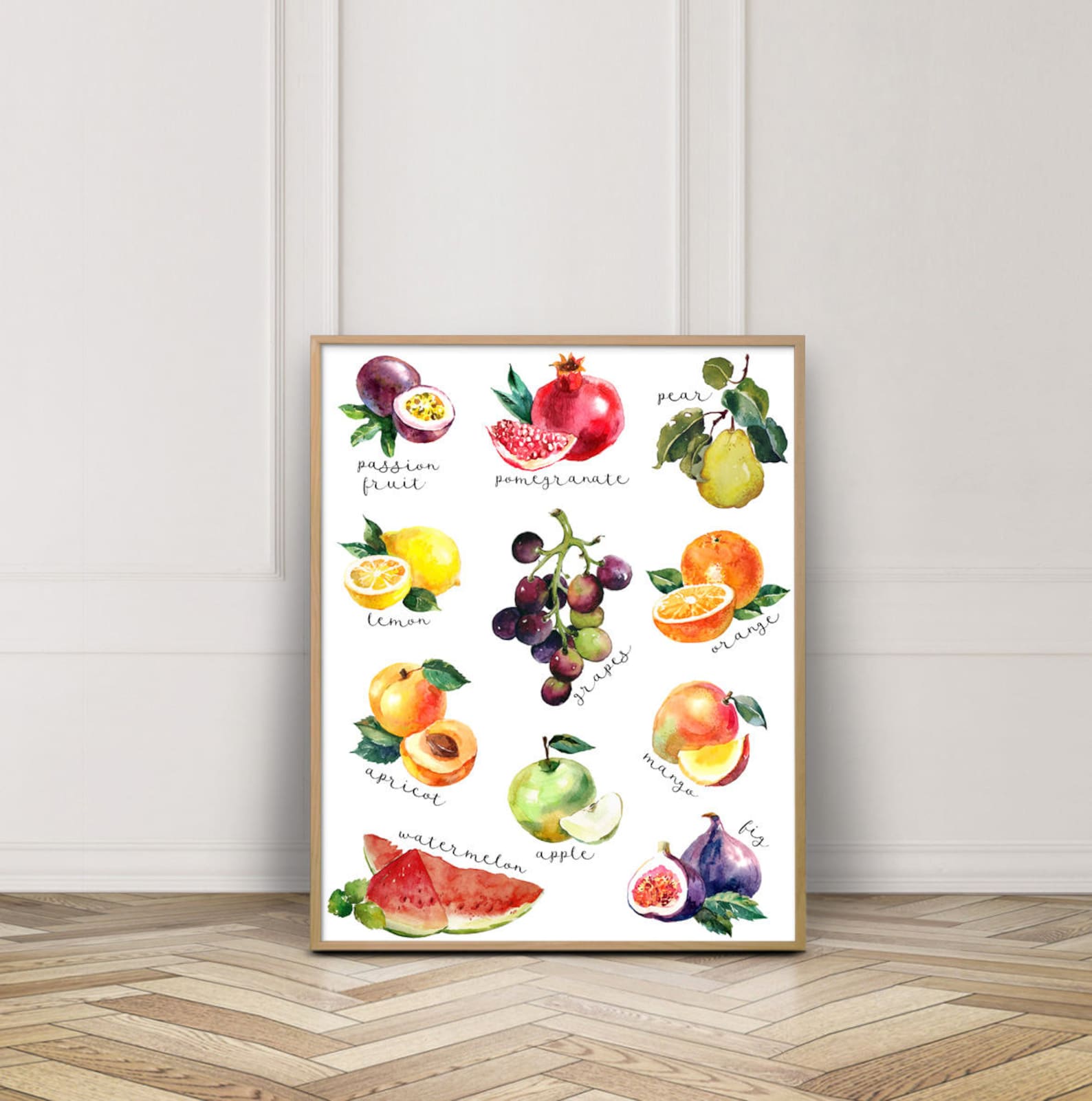 Fruit Print-fruit Decor Print-fruit Printable-restaurant Food | Etsy