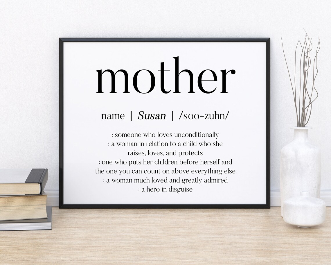 Mother Definition Print-mother's Day Print-gift for Mom-personalized ...