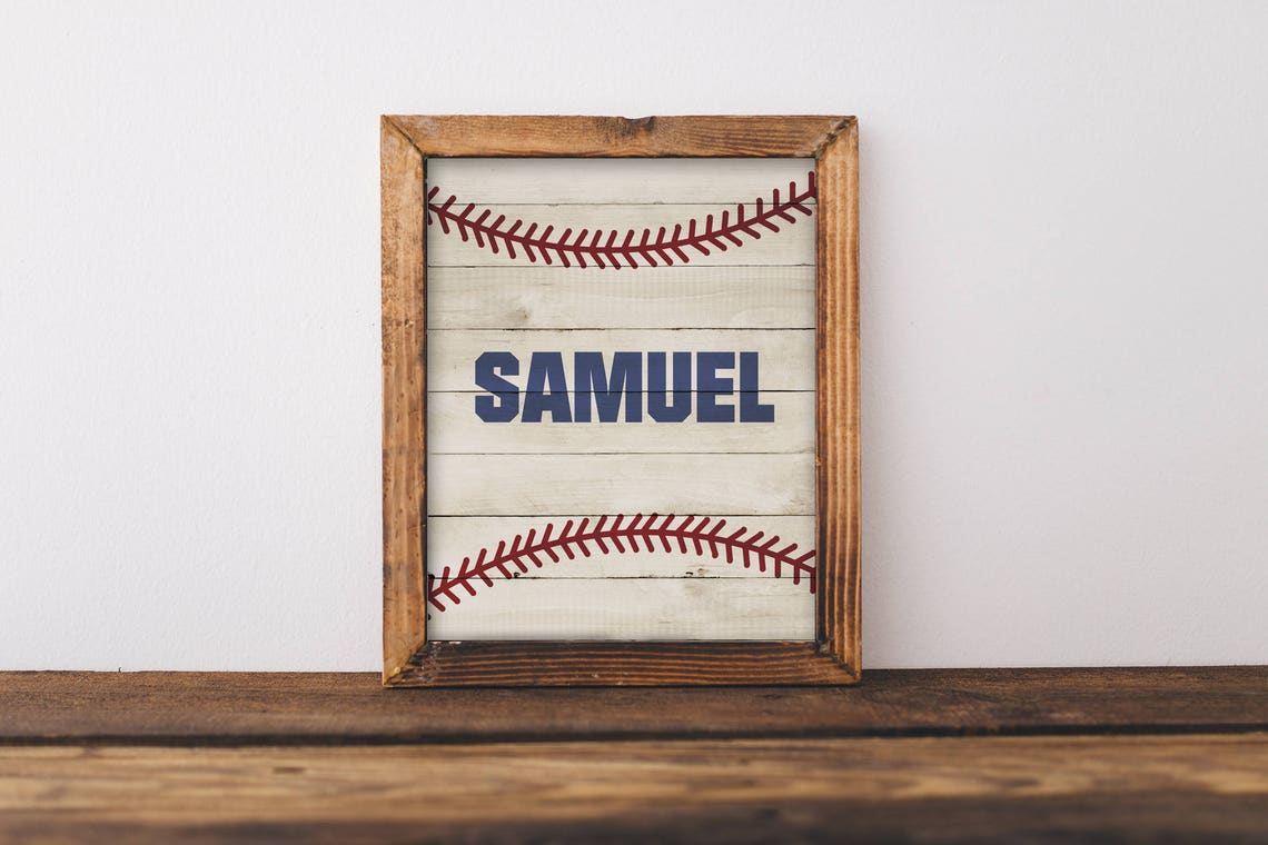Baseball Name Print-baseball Name Sign-custom Baseball Name - Etsy