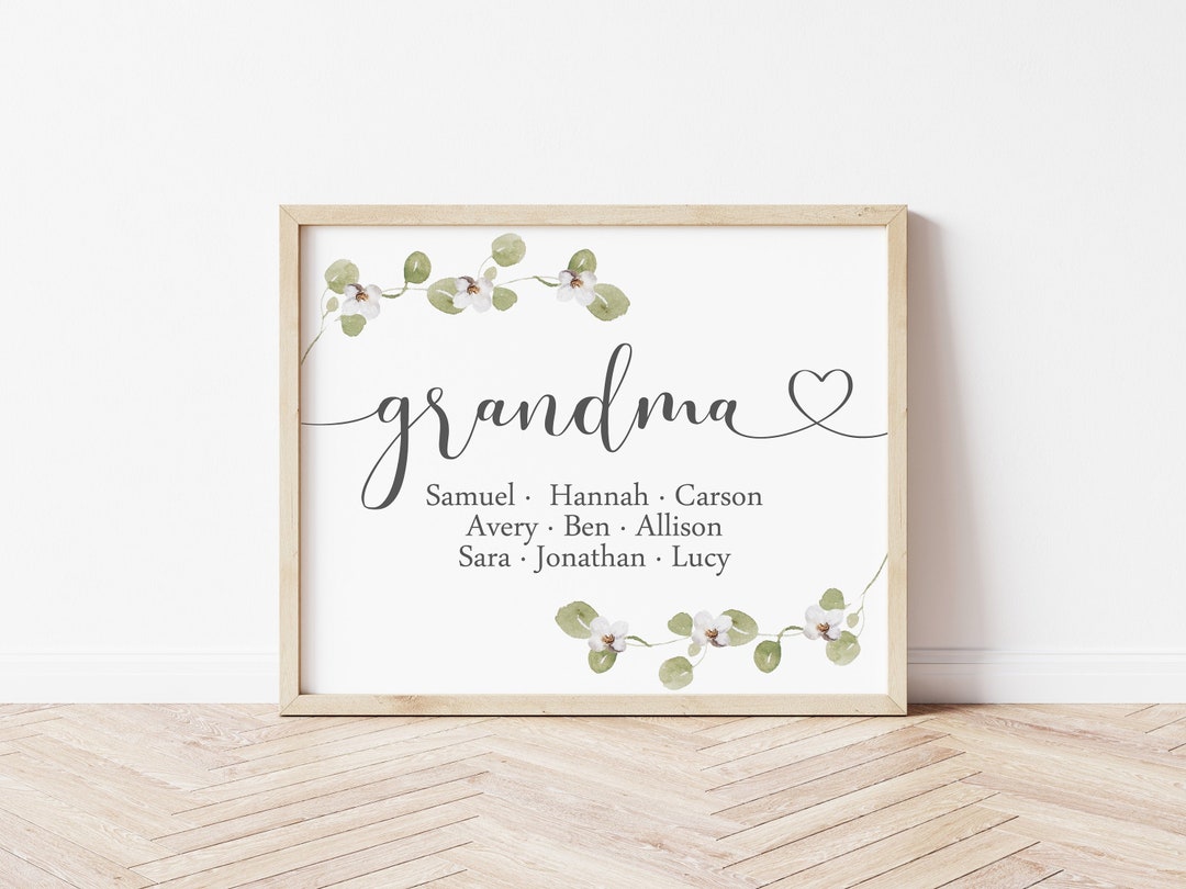 Personalized Grandma Sign-mother's Day Print-custom Gigi Print ...