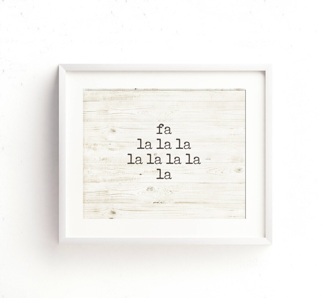 Fa La La Printable-fa La La Wood Sign Print-farmhouse Christmas Print ...
