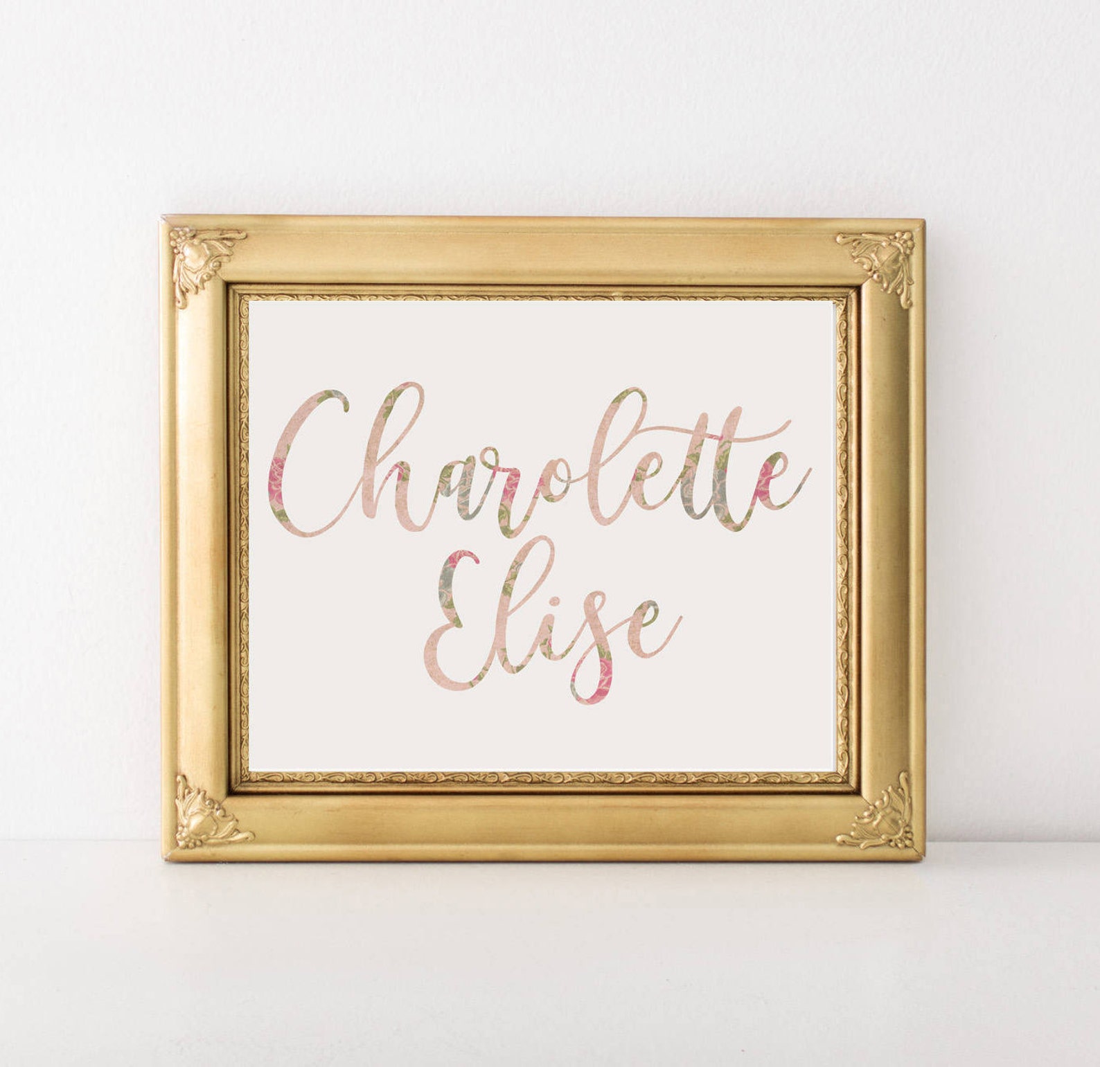 Custom Girl's Name Printable Typography-custom Baby Name Sign-vintage ...