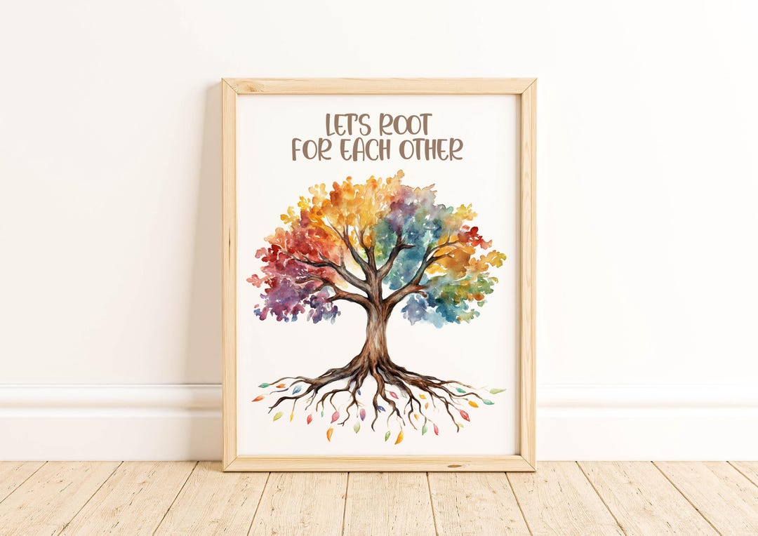 Let's Root for Each Other Print, Playroom Wall Art, Classroom Poster ...