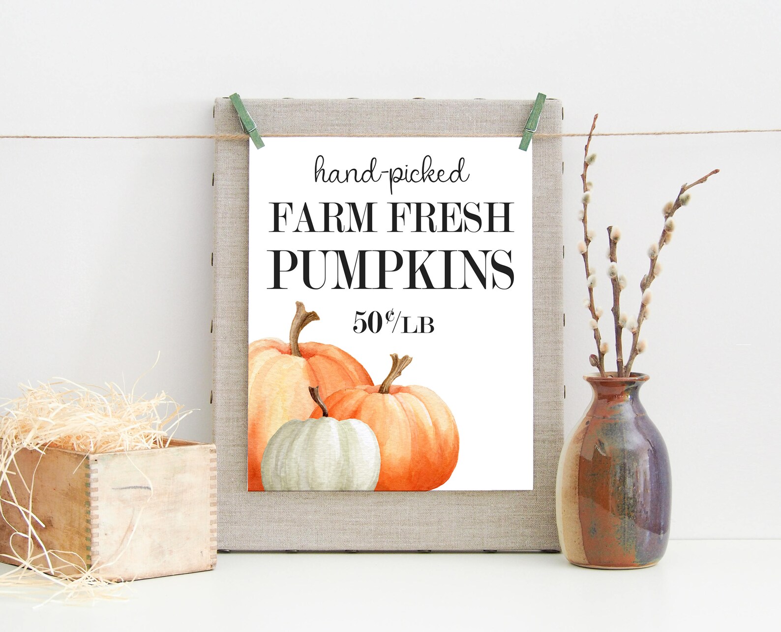 Pumpkin Print-farm Fresh Pumpkins-farmhouse Fall Print-fall Decor Print ...