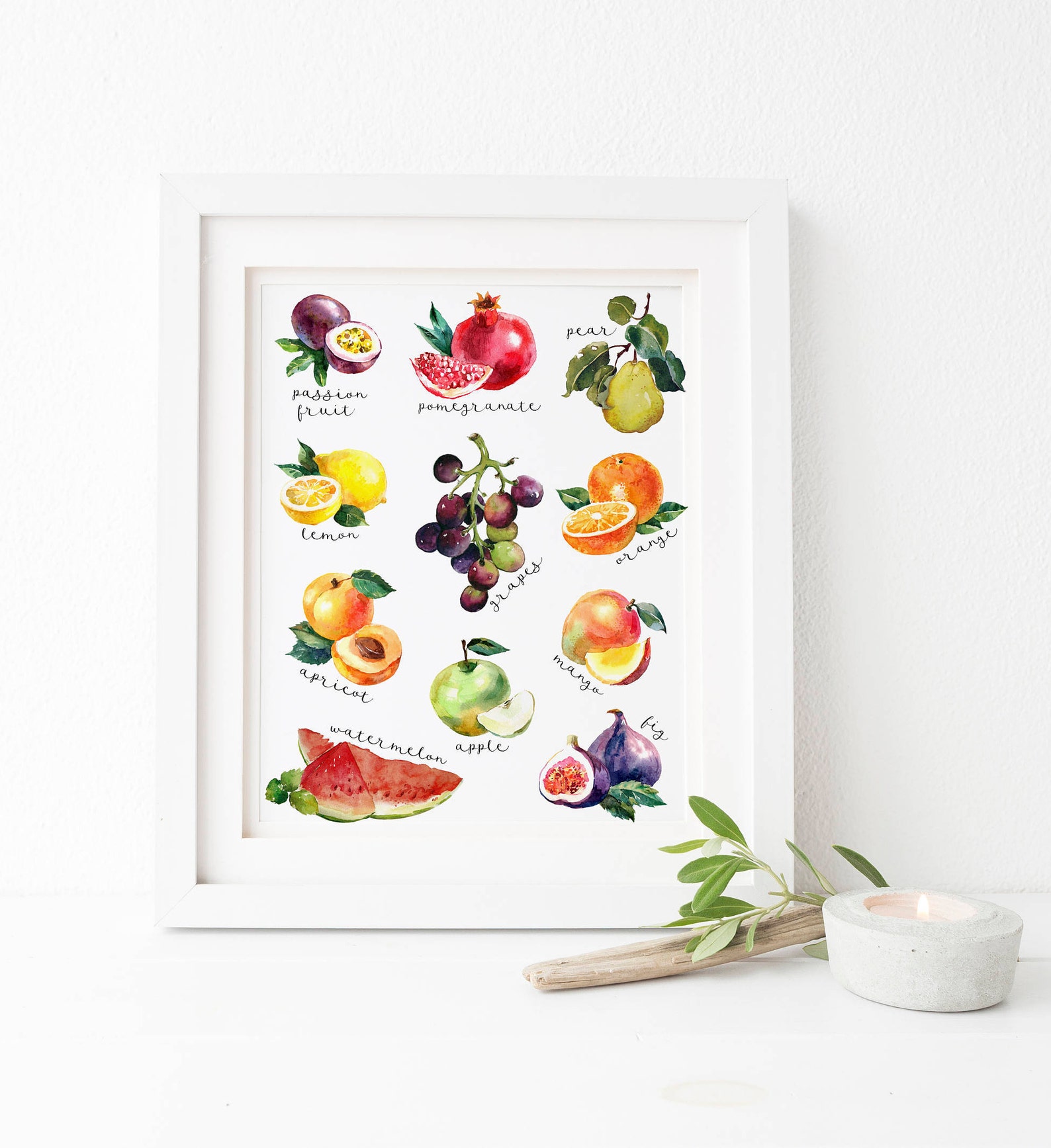 Fruit Print-fruit Decor Print-fruit Printable-restaurant Food | Etsy