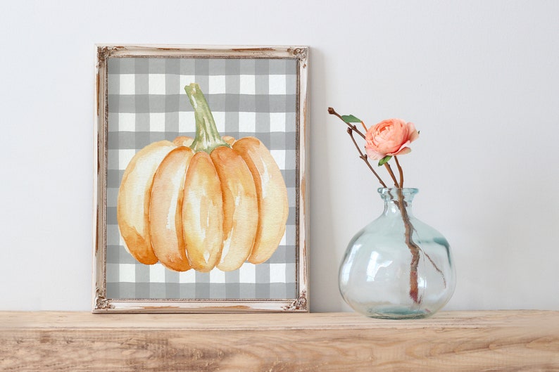 Pumpkin Printable-buffalo Plaid Fall Print-pumpkin Fall - Etsy