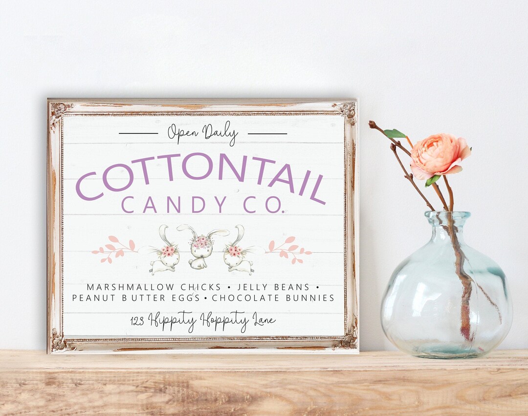 Cottontail Candy Co Easter Sign-easter Candy Sign-farmhouse Easter ...