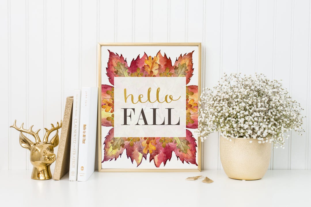 Hello Fall Printable-hello Fall Print-welcome Fall Sign-fall Printable ...