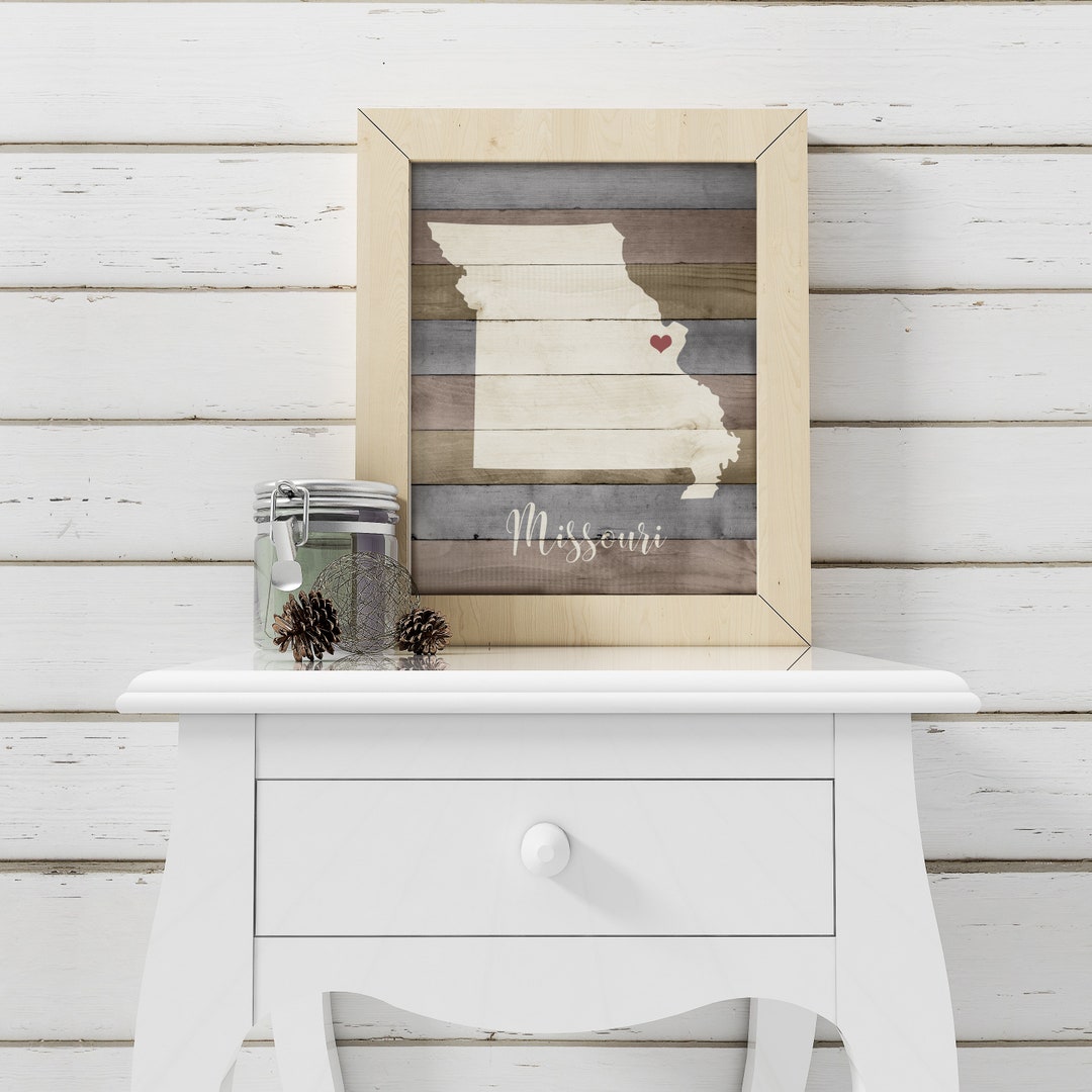 Wooden State Print-custom State Print-state Printable-custom State Sign ...