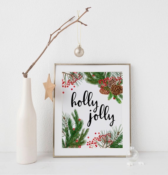 Holly Jolly Printable-Holly Jolly Christmas Print-Hollyberries | Etsy