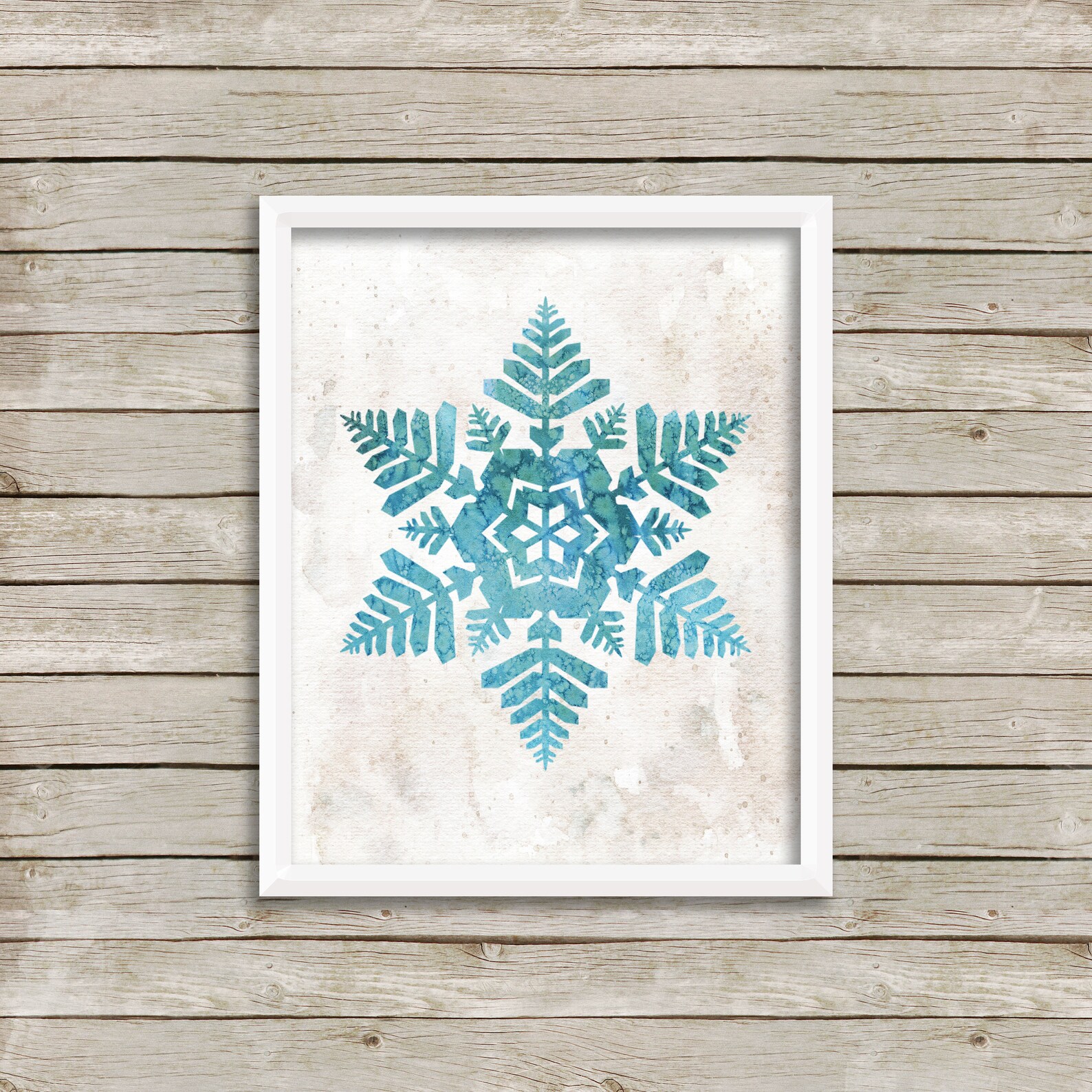 Snowflake Printable-snowflake Art Print-watercolor Blue | Etsy