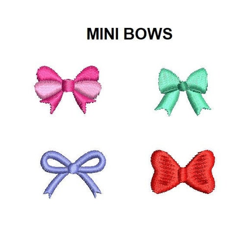 Mini Bows Embroidery Design. Bow Set Embroidery. Mini Bow - Etsy