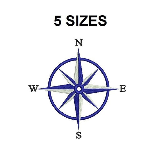 Nautical Compass Embroidery Design-seaside Machine Embroidery - Etsy