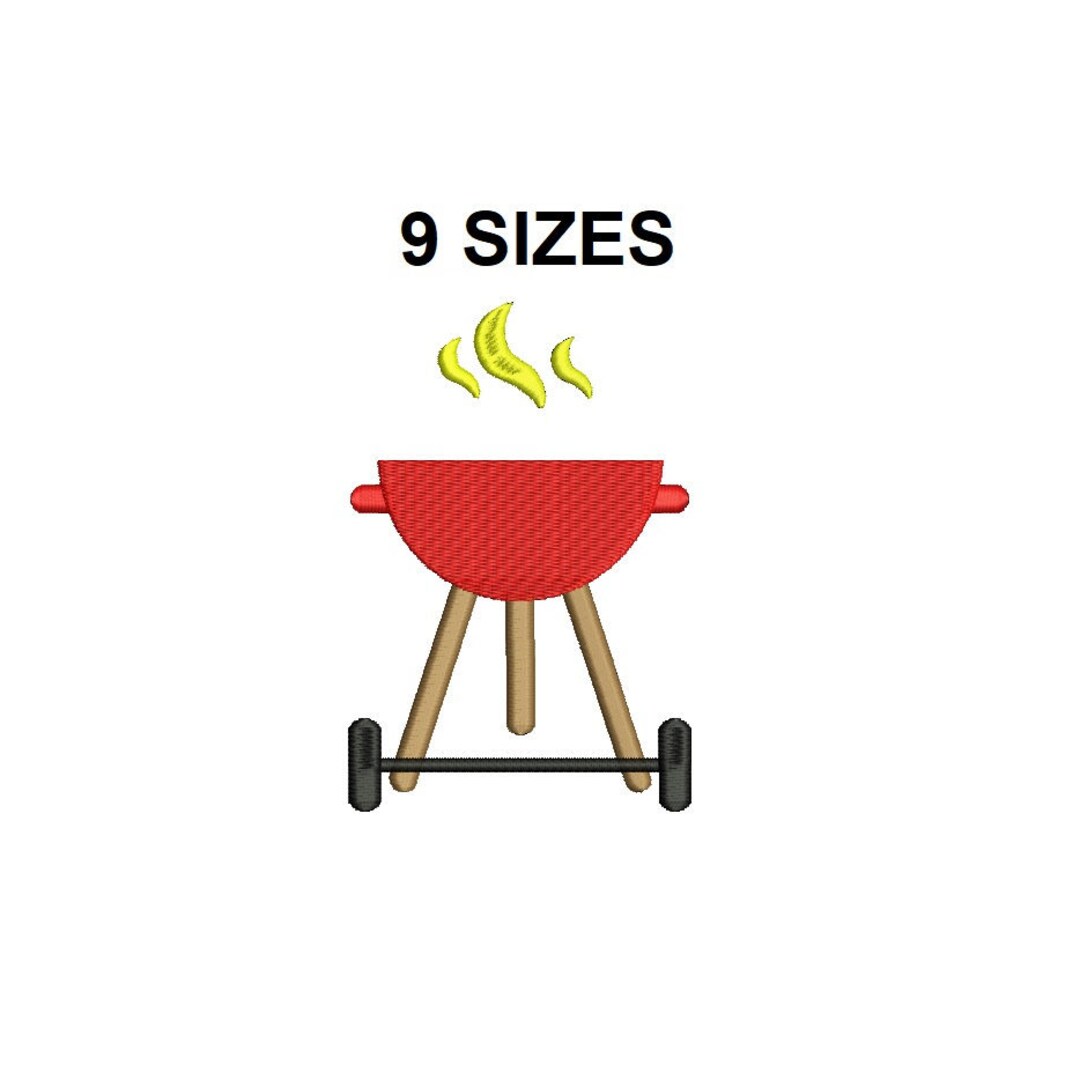 Barbecue Embroidery Design. Barbecue Silhouette Stitch. Barbecue Design ...