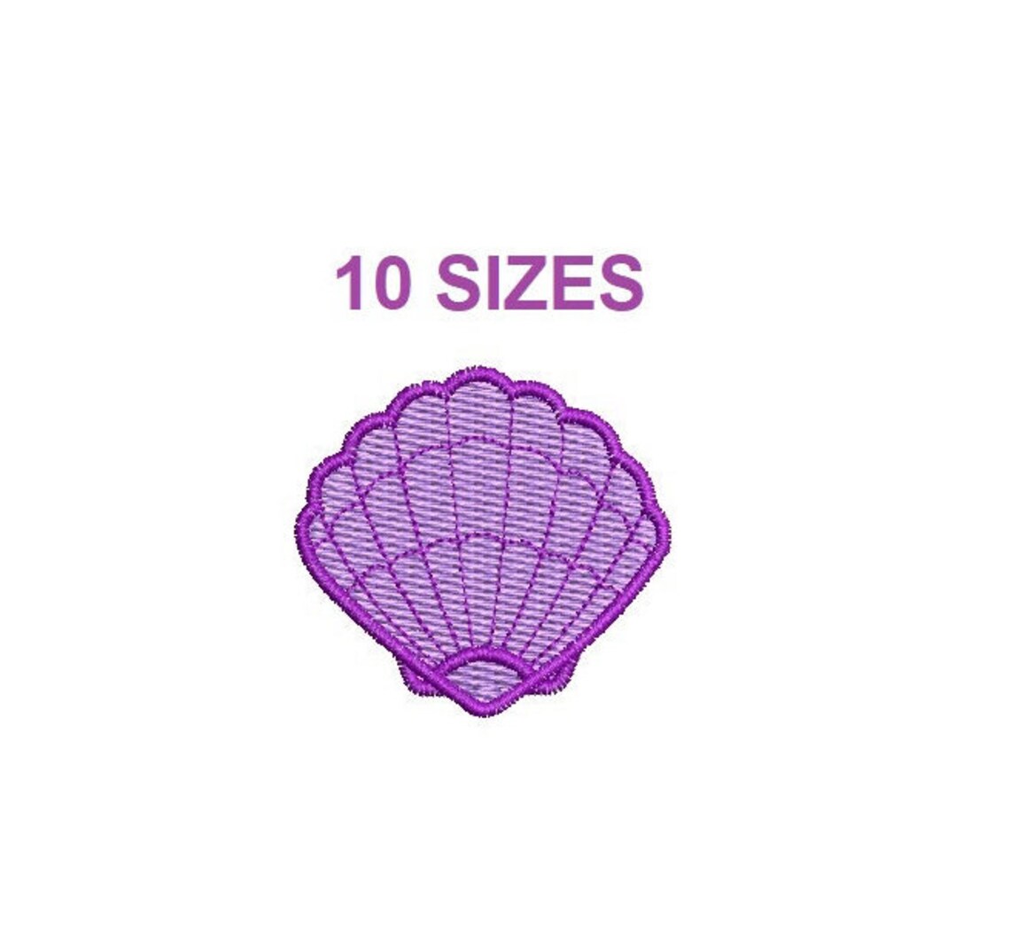 Shell Embroidery Design. Shell Filled Stitch. Mini Shell - Etsy