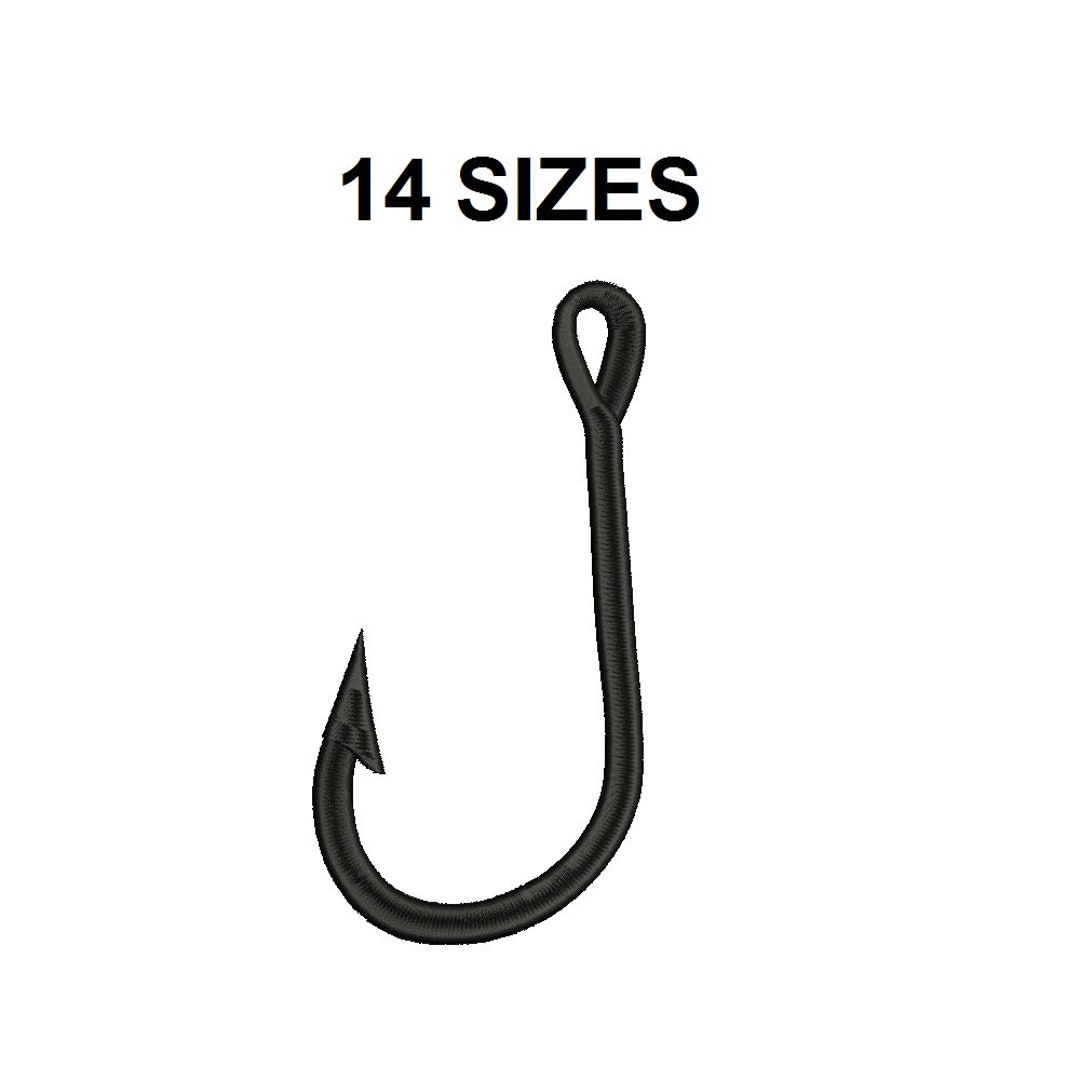 Fish Hook Embroidery Design. Mini Fish Hook Embroidery. Fishing ...