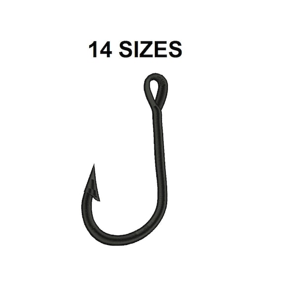 Fish Hook Embroidery Design. Mini Fish Hook Embroidery. | Etsy